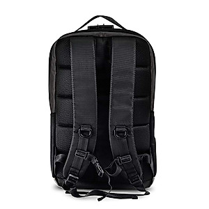 Skunk SoHo Backpack - Smell Proof - Weather Resistant - With Combination Lock (Black/Black Leather)