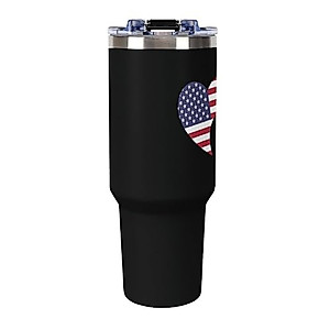 Liberia U.S. Flag 40oz Water Bottle Double Wall Insulated Tumbler with Handle Leakproof Travel Mug White-style