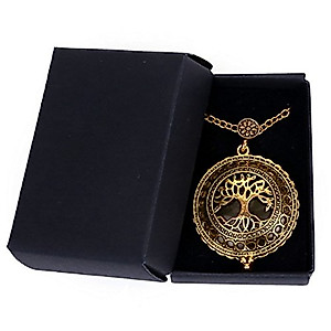 Sherry Magnifiers 5X Antique Hanging Magnifier Hollow Out Necklace Pendant Map Reading Magnifying Glass (Gold 02)