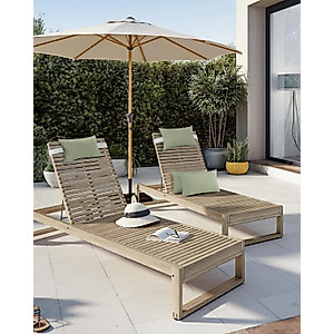 Sage Green Outdoor Beach Chair Pillow Headrest for Chaise Lounge Chair, Farmhouse Sage Green Solid Color Recliner Head Pillow Waterproof Pillowcases with Elastic Stripes & Pillow Inserts 11x16,2 Pcs