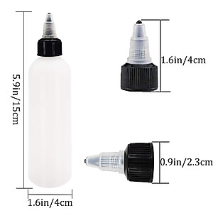 20 Pcs Plastic Squeeze Bottles,4oz/120ml Dispensing Bottles,Boston Round LDPE Bottles with Twist Top Cap,Condiment Squeeze Bottles for Crafts,Kitchen,Household