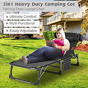 ABORON Heavy Duty Tanning Chair,Outdoor 5-Position Folding Chaise Lounge Chair with Pad,Portable Beach Lounge Chair for Outdoor Sunbathing Patio Pool Lawn Deck Poolside