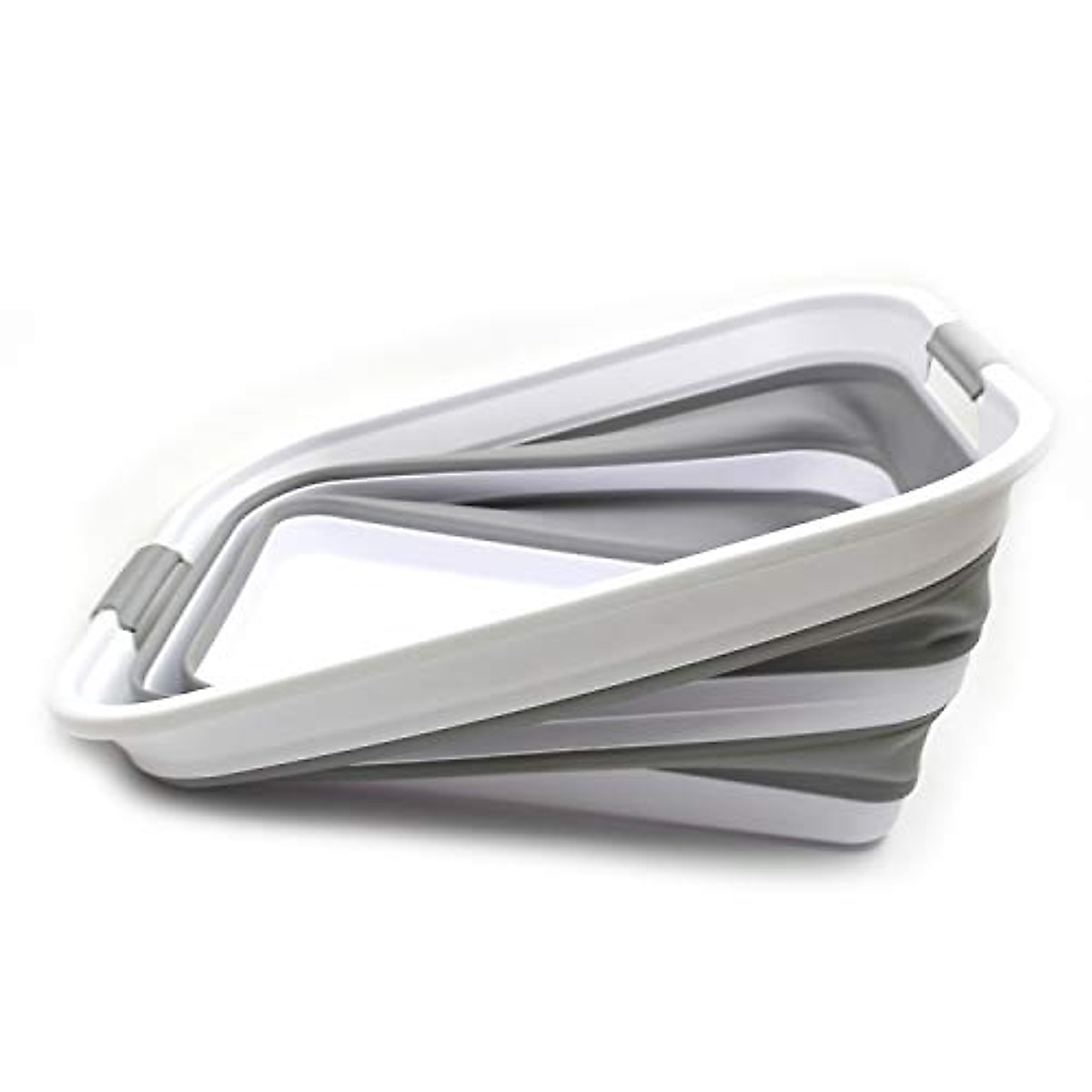 SAMMART 42L Collapsible Plastic Laundry Basket - Foldable Pop Up Storage Container/Organizer - Portable Washing Tub - Space Saving Hamper/Basket (Grey, 1)