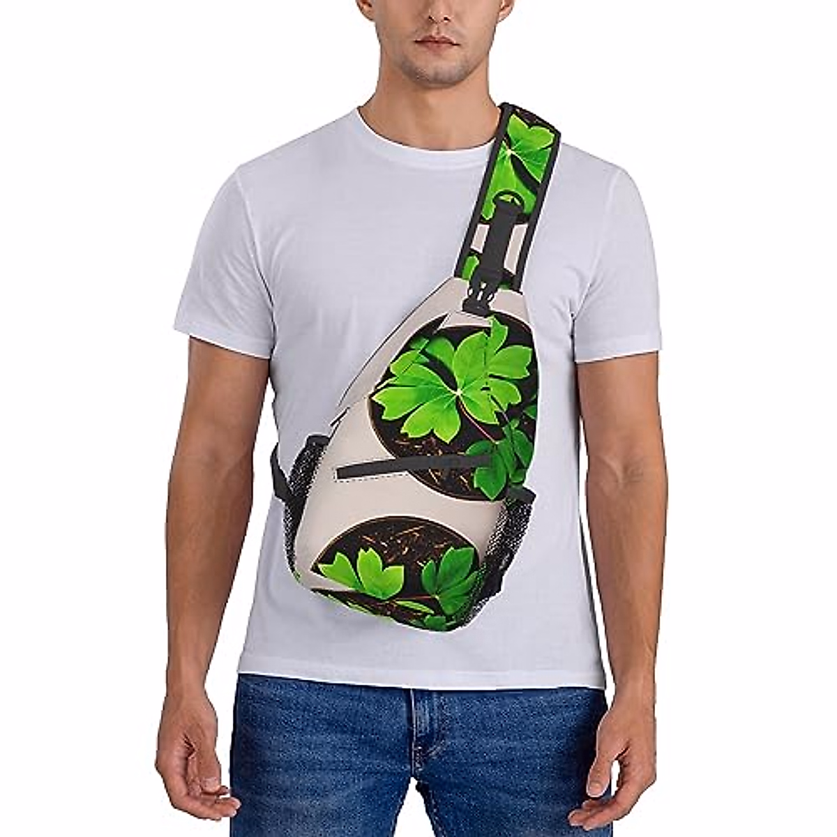 SSIMOO St Patricks Day Leaves Fashion Chest Bag,Travel Bag,Light And Comfortable Satchel-Multi-Purpose Small Backpack