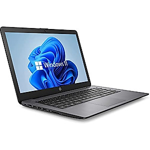 Newest HP 14" HD Laptop, Windows 11, Intel Celeron Dual-Core Processor Up to 2.60GHz, 4GB RAM, 64GB SSD, Webcam, Dale Pink(Renewed) (Dale Black)