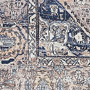 Nourison Brilliance Machine Washable Traditional Vintage Ivory Blue 2' x 4' Area-Rug-Easy-clean, Non Shedding, Bed Room, Living Room, Dining Room, Kitchen (2x4)