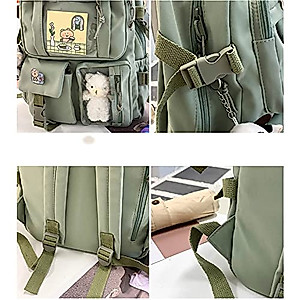 ncduansan Kawaii Backpack with Kawaii Pin and Accessories Backpack Cute Aesthetic Backpack Cute Kawaii Backpack for School(white)