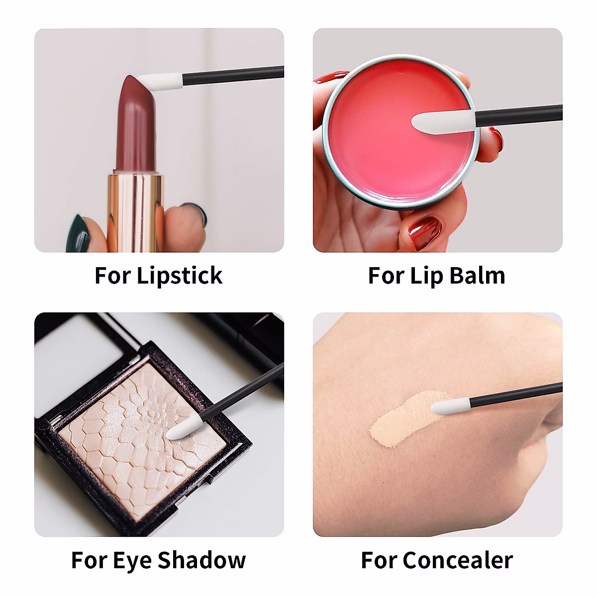 500PCS Lip Wands Applicators Disposable - Vaincre Lipstick Brush Lip Gloss Makeup Applicator Beauty Tool Kits Black