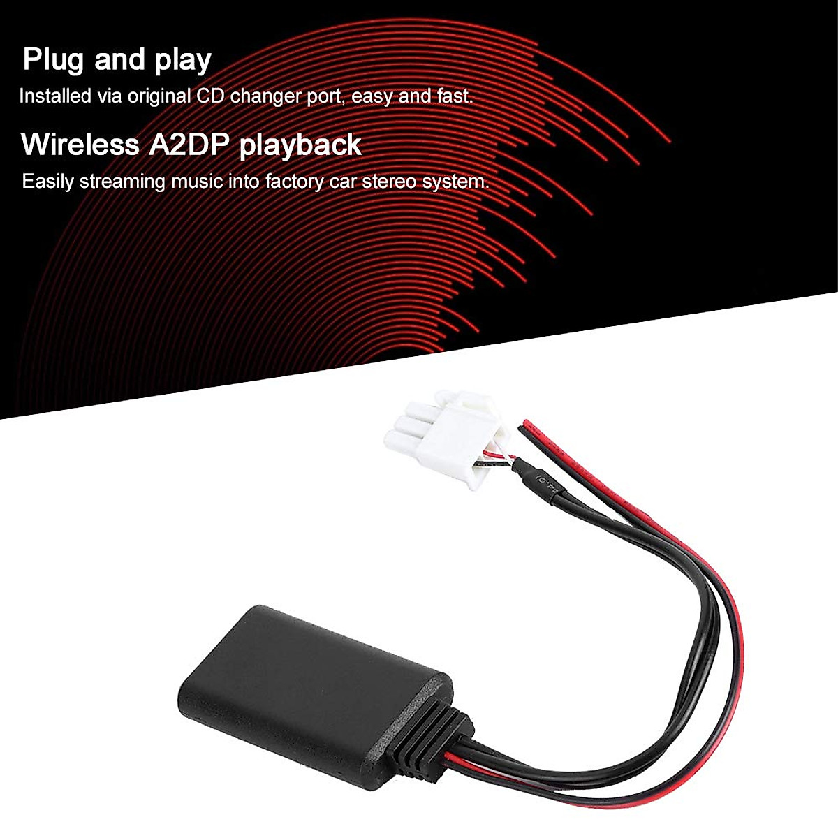 Qiilu 3-Pin AUX Bluetooth Adapter for Honda GL1800 Goldwing Car Bluetooth Wireless Audio Cable Adapter Stereo Music