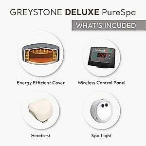INTEX PureSpa Greystone Deluxe Inflatable Hot Tub, with with Built-in FastFill Inflation System, Spa Control App, and 4 Person Capacity, 83" x 28"
