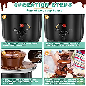 BTToyy 20-OZ Chocolate Fountain,3-Tier Electric Melting Machine with 6Pcs Forks and Removable Serving Tray,Mini Hot Chocolate Fondue Pot Fountain Party Fondue for for Nacho Cheese, BBQ Sauce,Ranch,Liqueurs