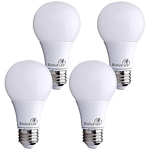 Bioluz LED 100W LED Bulbs, Dimmable LED Light Bulbs, Natural White 4000K, A19 LED Light Bulb 1500 Lumen - 4 Pack