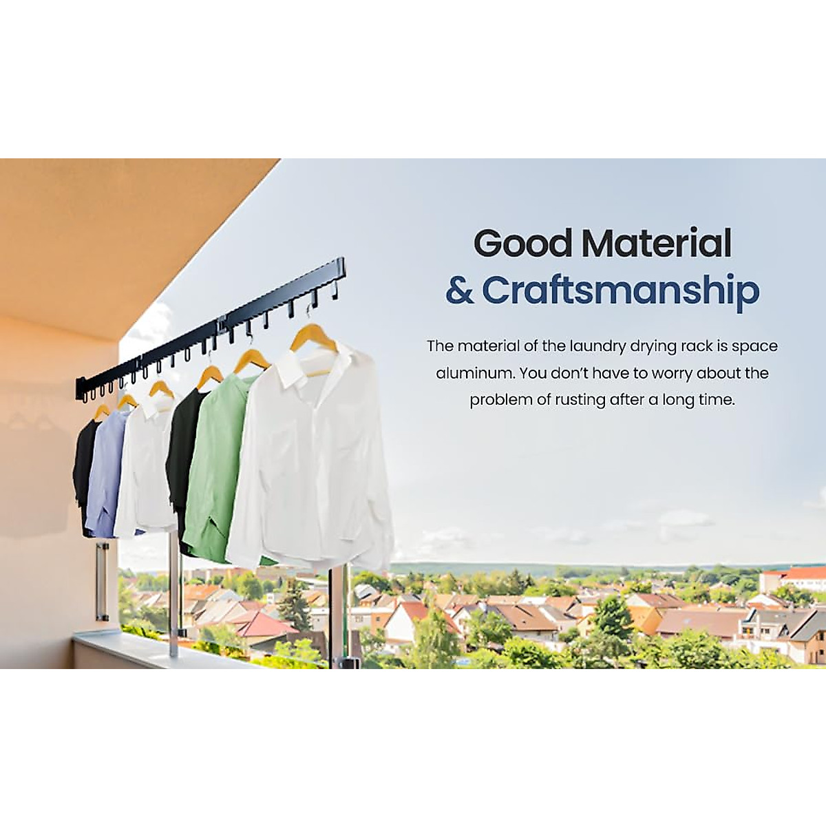 Wall Mounted Clothes Drying Rack - Collapsible, Foldable Space Saving Laundry Hanger - Trifold Expandable, Retractable Heavy Duty Clothing Rack