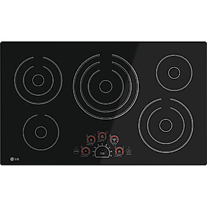 LG 36" BLACK RADIANT ELECTRIC SMOOTHTOP COOKTOP WITH SMOOTHTOUCH CONTROLS LCE3610SB