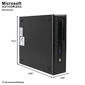 HP ProDesk 600 G1 SFF Business Desktop Computer, Intel Core i5 4590 up to 3.7GHz,16G DDR3, 2T, DVD, WiFi, Bluetooth 4.0, USB 3.0, VGA, DP, Win 10 64-Bit Supports English/French/Spanish(CI5) (Renewed)