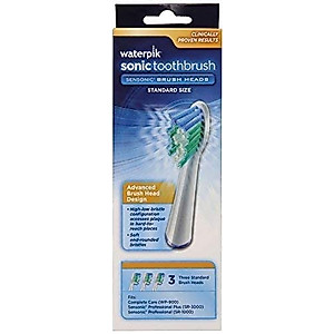 Waterpik SRRB-3W Sensonic Replacement Toothbrushes (Standard Head Size)