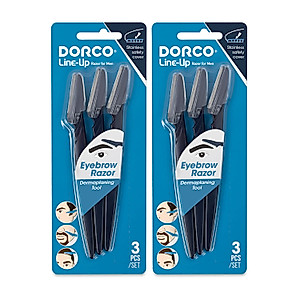 DORCO Line-Up Razor for Men - The Ultimate Grooming Tool for Mustache, Beard (2 Packs) | Father's Day Gifts
