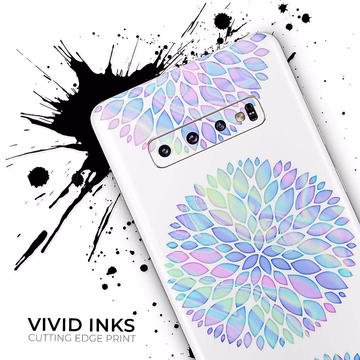 DesignSkinz Iridescent Dahlia v5 Protective Vinyl Decal Wrap Skin Cover Compatible with The Samsung Galaxy S20 (Screen Trim & Back Glass Skin)