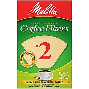 Melitta Cone Coffee Filter #2 100 Count- Natural Brown