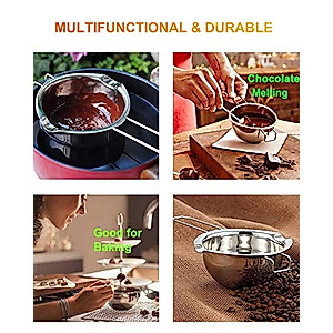 Stainless Steel Double Boiler Pot for Melting Chocolate, Candy and Candle Making (18/8 Steel, 2 Cup Capacity, 480ML)