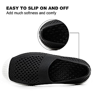 Harvest Land Womens Garden Clogs Shoes Quick Drying Breathable Water Shoes Slip-On Summer Outdoor Beach Sand Sandals Black Size 8
