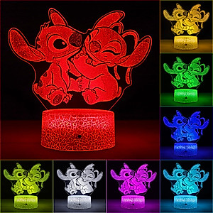 ZeHaiYlf Stitch Lamp,Stitch Night Light, Stitch Gifts,Stitch Light，with Remote & Smart Touch, Dimmable lamp，Children's Day Gift，for Children's Room Decoration，Christmas Gifts