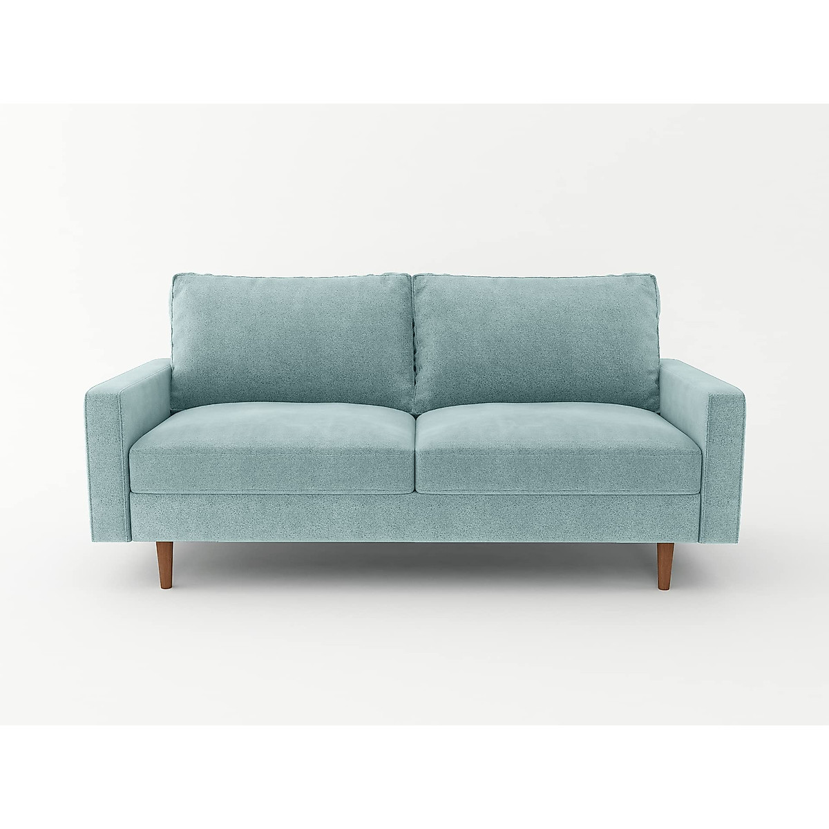 SILKIR 3-Person Couch for Living Room | Perfect for: Apartment/Studio/Office & Small Space | Velvet Fabric | Fast and Easy Assembly Modern Contemporary Mid-Century, 70 Inch Sofa, Aqua Turquoise