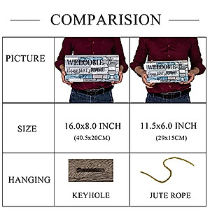 Funny Bathroom Wall Decor Sign Farmhouse Rustic Bathroom Decorations Wall Art 16" by 8" Please Seat Yourself Large Wood Plaque Wall Hanging Sign