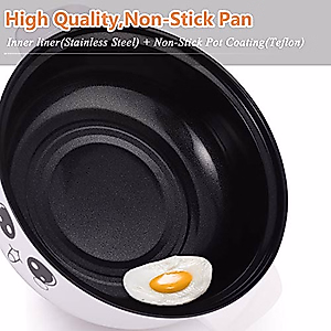 MINGPINHUIUS 4-in-1 Multifunction Electric Cooker Skillet Wok Electric Hot Pot For Cook Rice Fried Noodles Stew Soup Steamed Fish Boiled Egg Small Non-stick with Lid (2.8L, without Steamer)