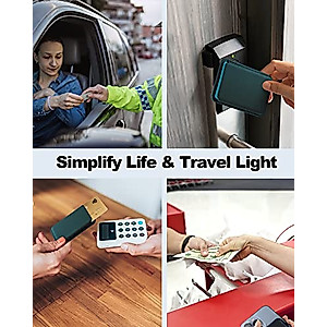 COMWINN Mag Safe Wallet with Double-Row Magnets - Minimalism Leather Mag Safe Card Holder - Slim Magnetic Wallet for iPhone 14/13/12 Series Model and Magsafe Case - Max Fit 3 Cards Dark Green