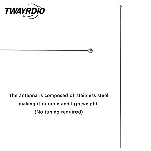 TWAYRDIO NMO Dual Band Antenna, 144MHz VHF and 430MHz UHF Two Way Antenna for Motorola Kenwood Icom Vertex Blackbox HYT Hytera Mobile Radios, Requires NMO Mount