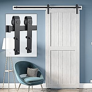Genius Iron Barn Door Hardware Kit, 6.6FT Sliding Barn Door Hardware Kit, Heavy Duty Barn Door Track, for 36in-40in Wide Sliding Door Panel, Easy Installation, Basic J