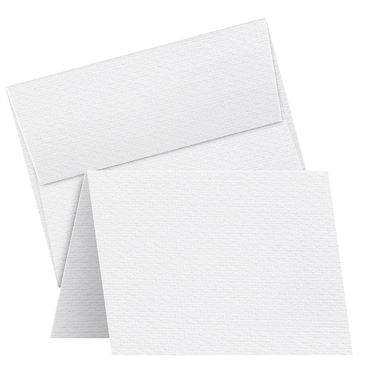 Linen Textured Greeting Cards Set – 5" x 7" Blank White Cardstock & Envelopes – Customized Personalized Cards for Business, Holidays, Birthdays, Wedding Invitations, All Occasion – 25 per Pack
