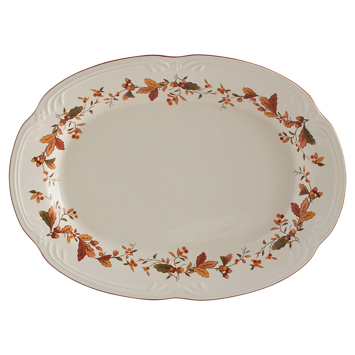 Pfaltzgraff Autumn Berry Oval Platter, 14-3/4-Inch x 11-Inch, White, 5189119