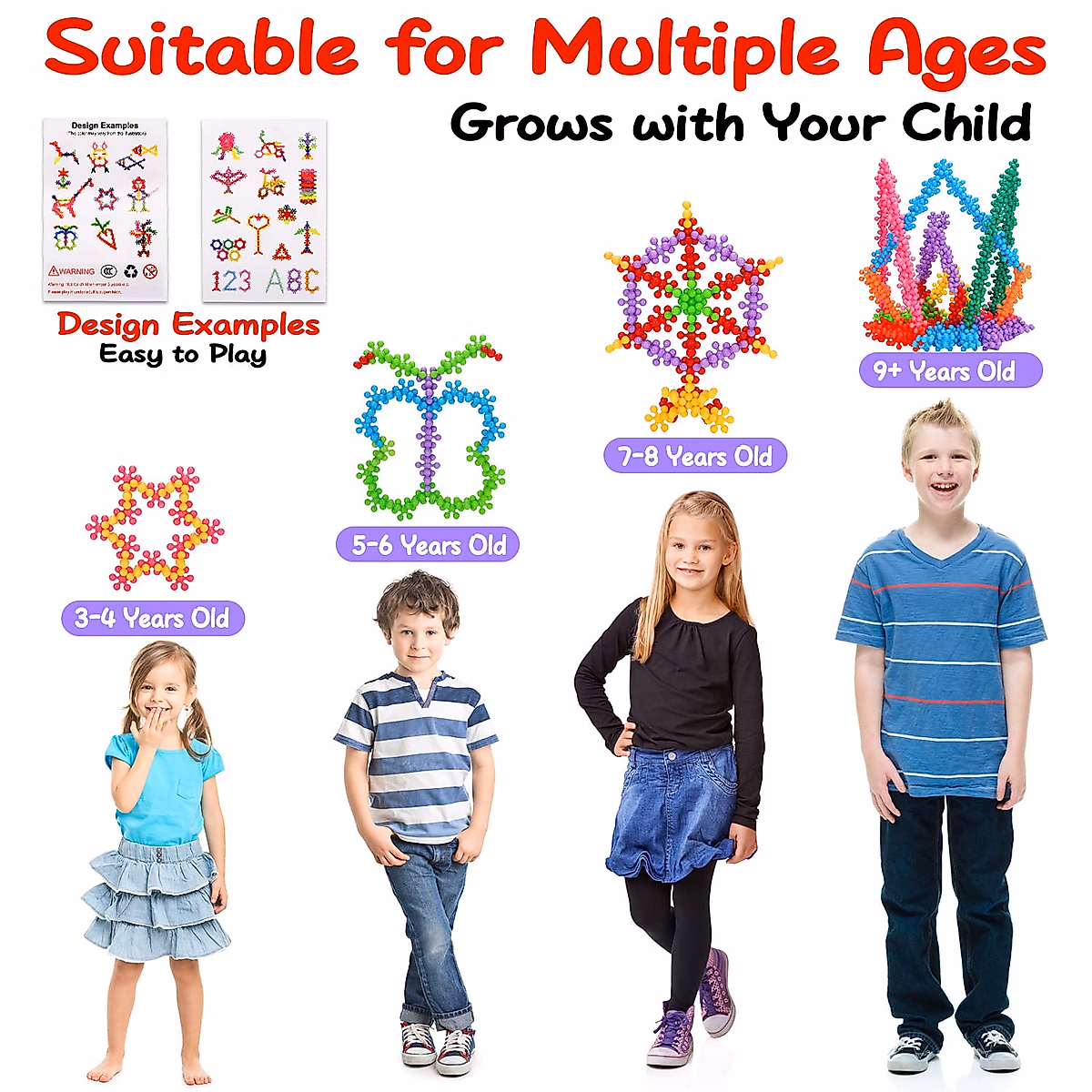 NC 250Pcs Building Blocks Toys STEM Activities for Kids Interlocking Building Discs Toy Preschool Learning Educational Autism Toys for 5-7 4-8 3 4 5 + Years Old Boys Girls Birthday