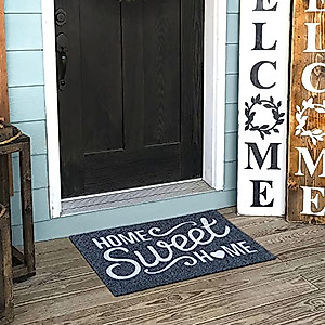 AAZZKANG Front Door Mat Non Slip Welcome Mats Outdoor Home Sweet Home Doormat with Rubber Backing Easy to Clean Indoor Mats for Entrance High Traffic Areas Entry Grey