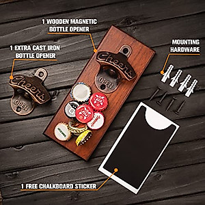 Gifts for Men Dad, Wall Mounted Magnetic Beer Bottle Opener, Valentines Day Anniversary Birthday Gift for Him Husband Grandpa, Cool Stuff Gadgets Housewarming Wedding Presents