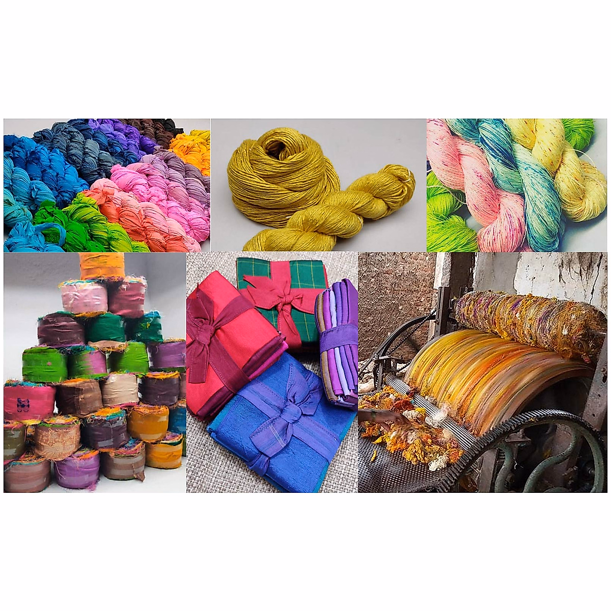 VintageandYou 12 Pieces Reclaimed Sari Silk Fat Quarter Fabric Bundle DIY Sewing Craft, 18 x 22 Inches- Sea Blue