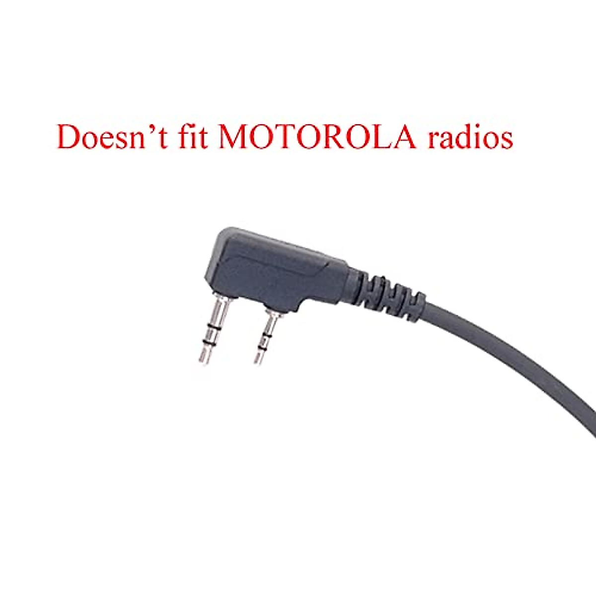 POFENAL 1-Wire 2 Pin Volume Adjustable Earpiece Compatible with BTECH, Kenwood, Retevis Walkie Talkie with Mic Tansparent Air Acoustic Tube Headset