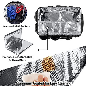 HODRANT Large Grill Utensil Caddy with Paper Towel Holder, Outdoor Picnic Bag Organizer for BBQ Supplies Tool, Tailgating Accessory Basket Camping Gear Must Haves for Cook Essentials, Gray, Bag Only