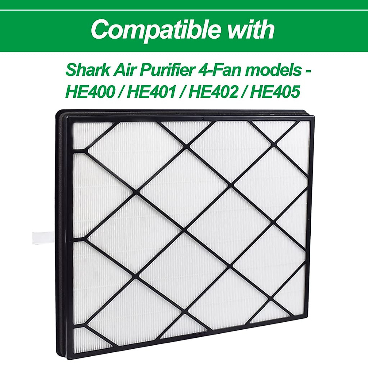 Cleangela HE401 Filter Replacement for Shark Air Purifier 4, 4-in-1 Replacement True HEPA Filter Compatible with Shark HE400,HE401,HE402,HE405 UA415 4-Fan Air Purifiers, Part HE4FKPET