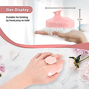 URTHEONE Hair Scalp Massager Shampoo Brush,Soft Silicone Hair Brush for Wet Dry Oily Curly Straight Thick Thin Rough Long Short Natural Men Women Kids Pets Hair Care Tools(Salmon Pink)