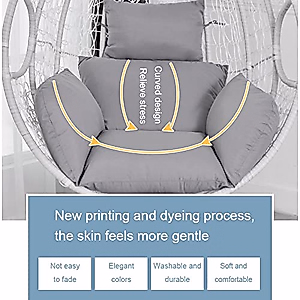 Evaner Swing Chair Cushion - Thick Nest Single Basket Hanging Egg Hammock Chair Cushions Removable Washable-Purple