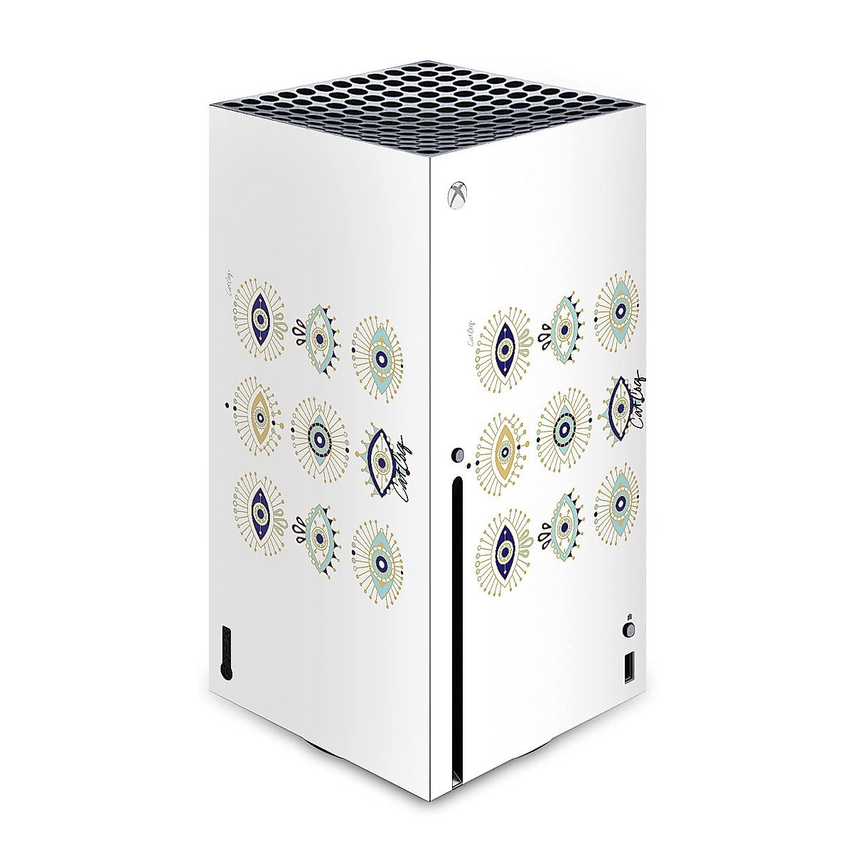 Head Case Designs Officially Licensed Cat Coquillette Blue Gold Art Mix Vinyl Sticker Gaming Skin Decal Cover Compatible With Xbox Series X Console