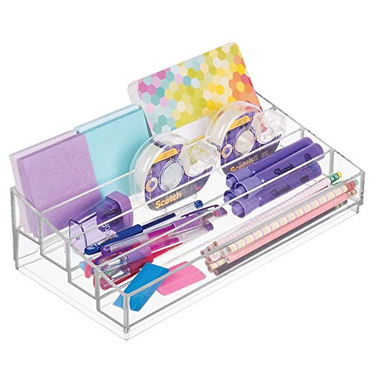 iDesign Tiered Cosmetics & Nail Polish Organizer, The Clarity Collection – 12.75 IN X 6.5IN X 3.75 IN, Clear