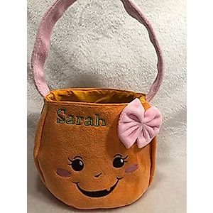 Embroidered Personalized Halloween Basket Trick or Treat customized Bucket