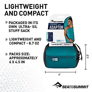 Sea to Summit Adaptor Coolmax Sleeping Bag Liner and Travel Bedding, Mummy (82 x 36)