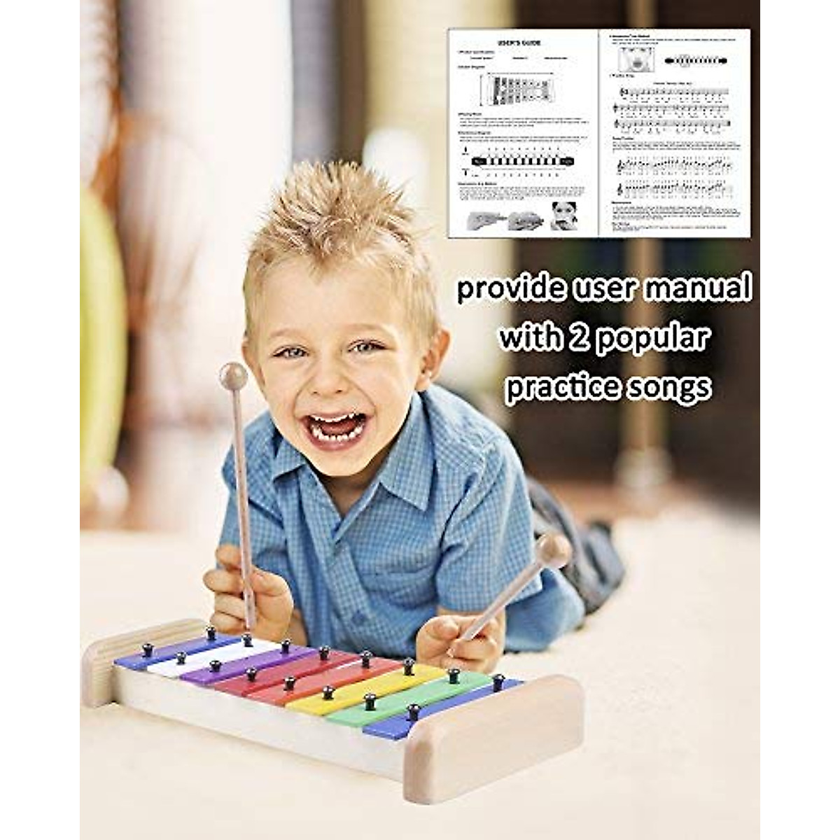 Smarkids Wooden Xylophone for Kids & Harmonica Set - Professional Kids Musical Instruments Set Percussion Instruments with Mallets Award Winning Preschool Learning Musical Toys Birthday Gifts