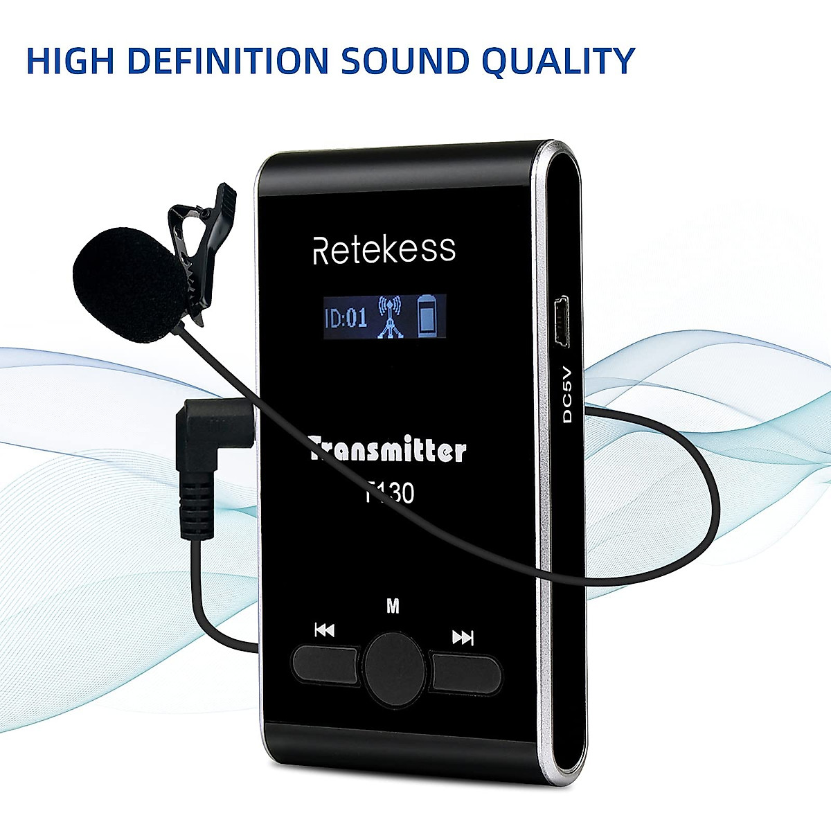 Retekess T130 Tour Guide System, Tour Guide Headsets with 2 Wireless Mic, 32-Slot Charge Case, Assistive Listening System for Church,School(2 Transmitters 30 Receivers)