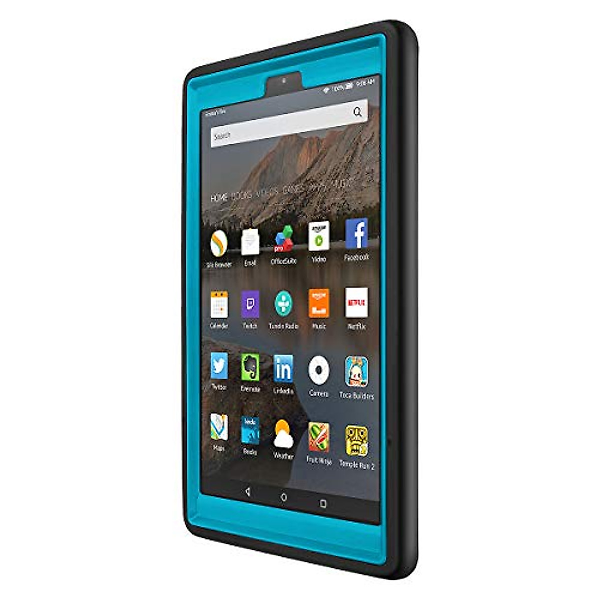 AICase HD 8 (2017 7th Gen) Case,3 in 1 Three Layer Hybrid Rugged Heavy Duty Shockproof Full Body Protective Cover (Black/Blue)